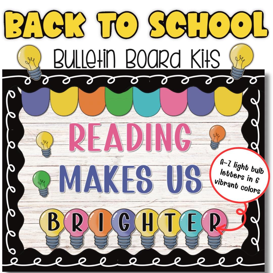 Reading Bulletin Board Set: Light Bulb Classroom Decor (printable PDF ...