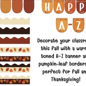 Fall Bulletin Board Kit: Classroom Decor, Printable Banner (PDF, PNG ...