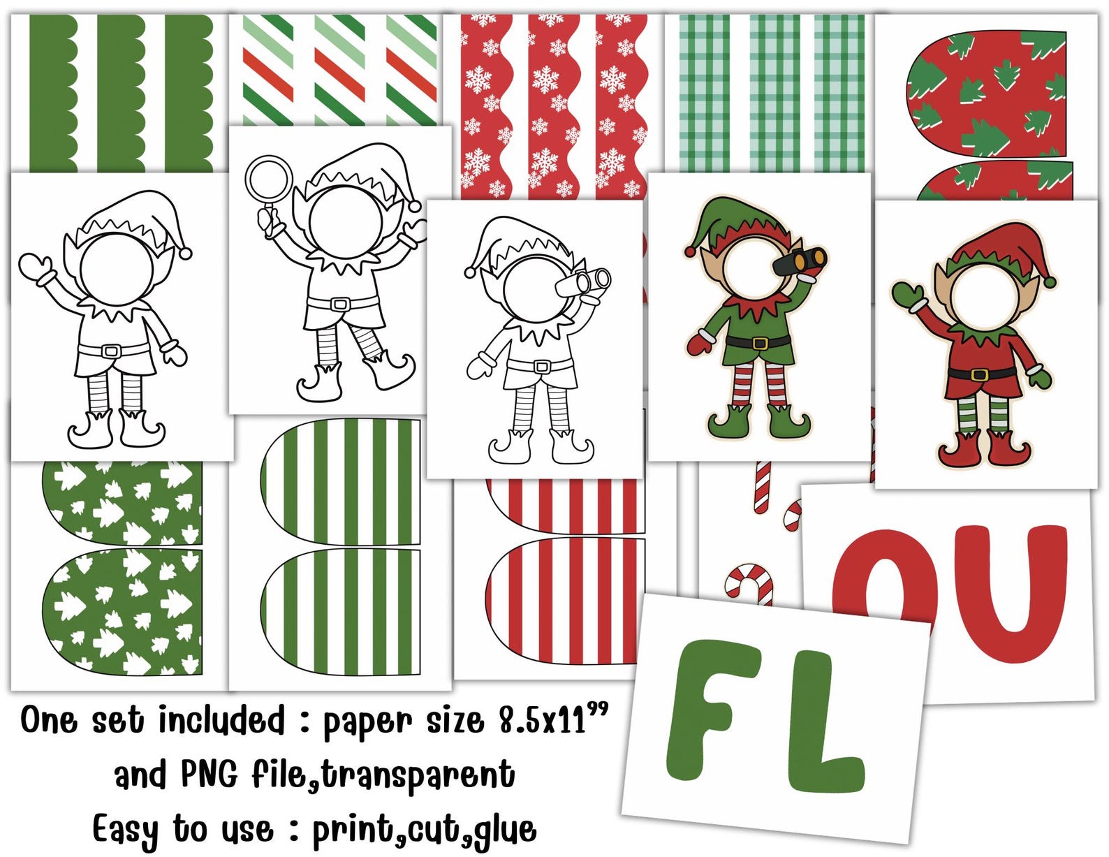 Christmas Elf Bulletin Board Craft | Santa’s Little Helpers Photo ...