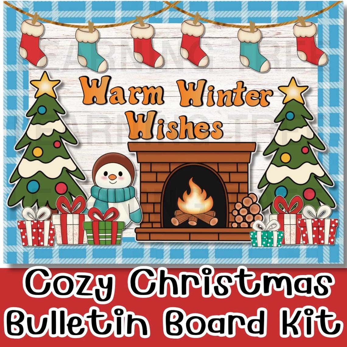 Warm Wishes Bulletin Board,christmas Fireplace Classroom Decor. - Etsy