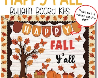 Fall Classroom Bulletin Board Kit: Acorn Alphabet, Squirrel Decor ...
