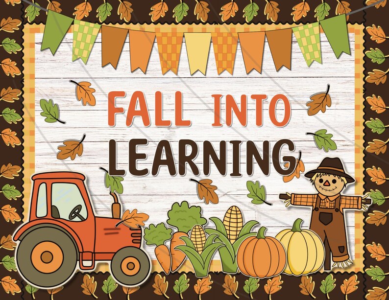Fall Bulletin Board Kit: Harvest Farm Theme Classroom Decor (printable ...