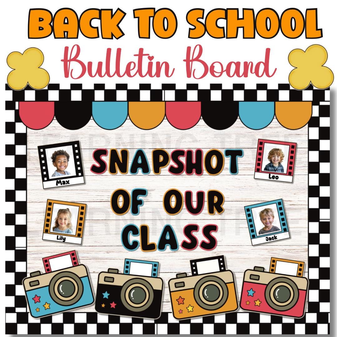Camera Theme Classroom Bulletin Board Kit: Back to School Photo Display ...