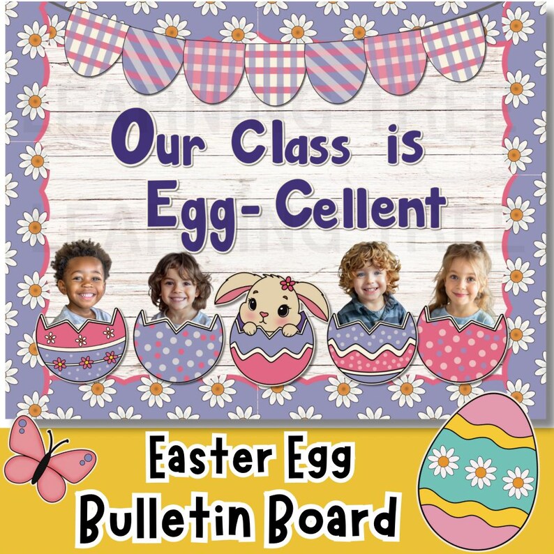 Easter Egg Theme Bulletin Board Spring Classroom Decoration,pastel ...