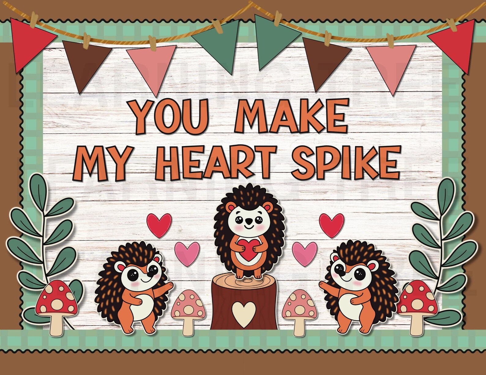 Hedgehog Bulletin Board,valentine’s Day Classroom Decor, Love and ...