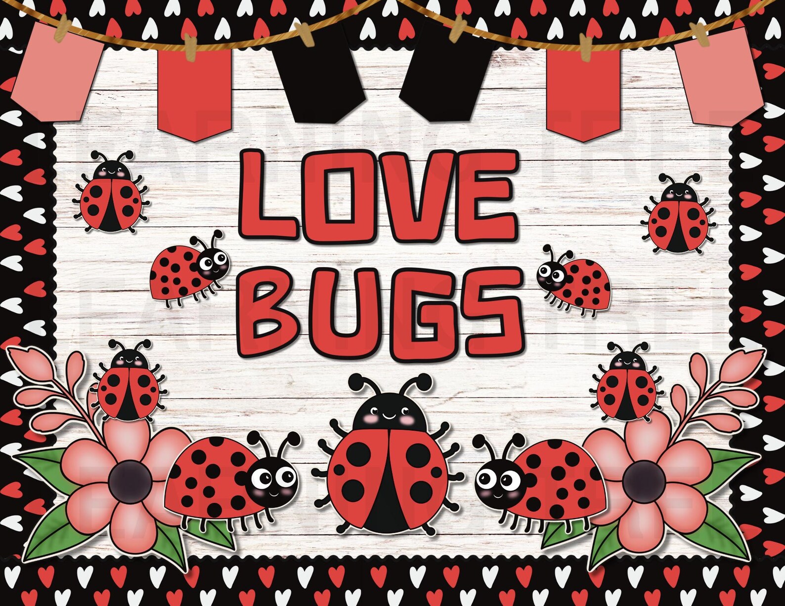 Valentine’s Day Bulletin Board Ideas,love Bug Theme Classroom Decor for ...