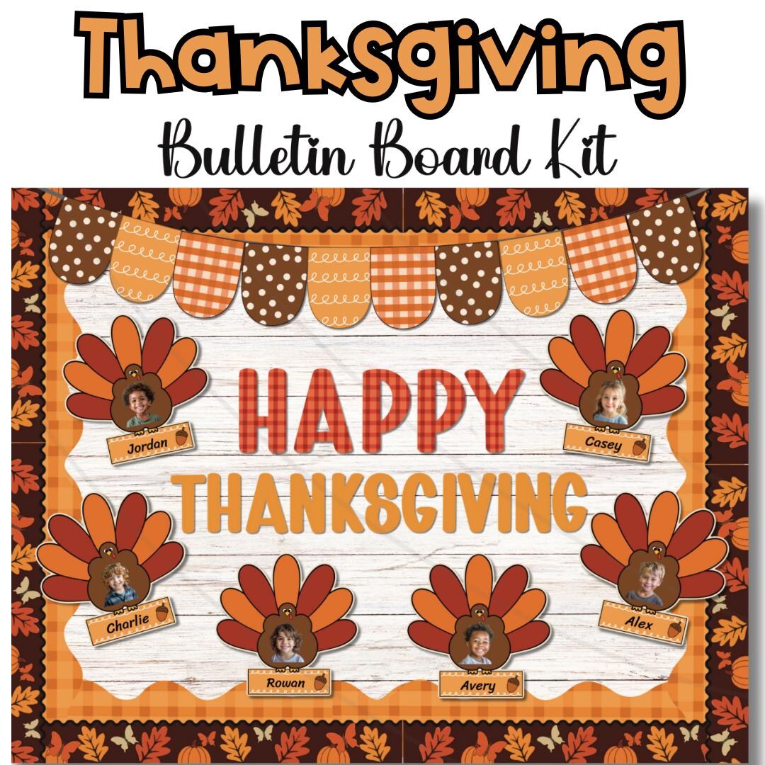 Thanksgiving Bulletin Board Kit | Turkey Autumn Classroom Door ...