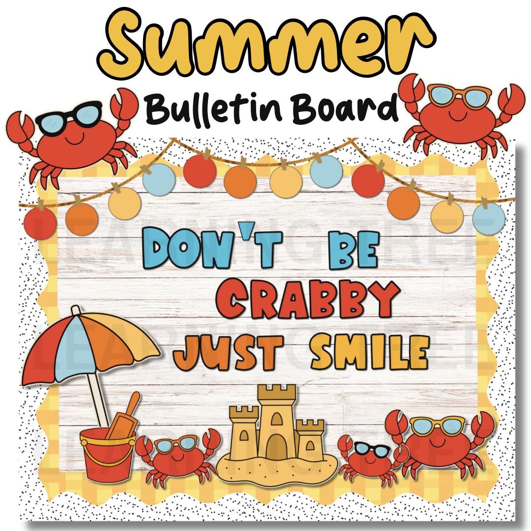 Beach Bulletin Board: Don't Be Crabby Classroom Decor (digital Download ...