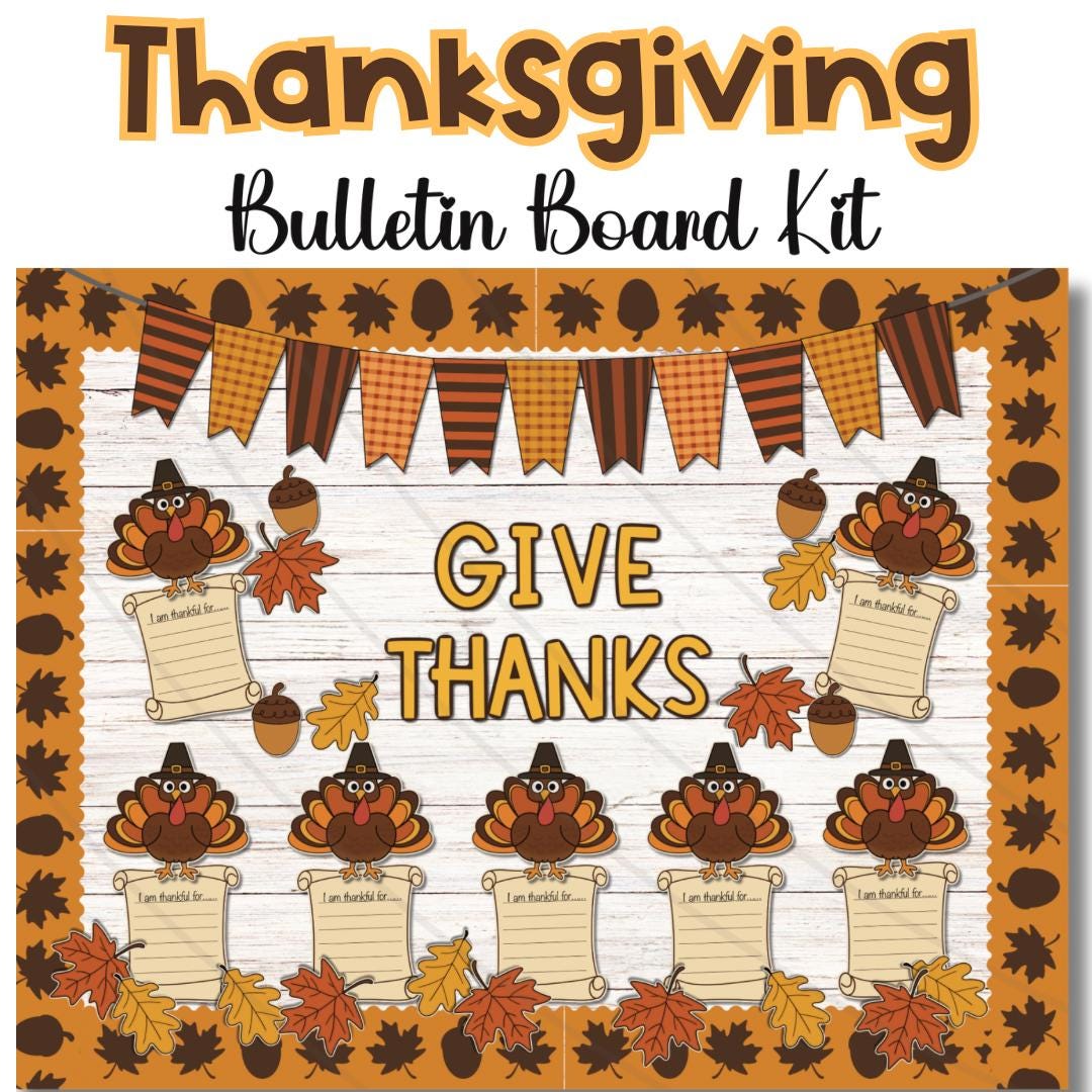 Thankful Turkey Bulletin Board | Thanksgiving Writing Activity ...