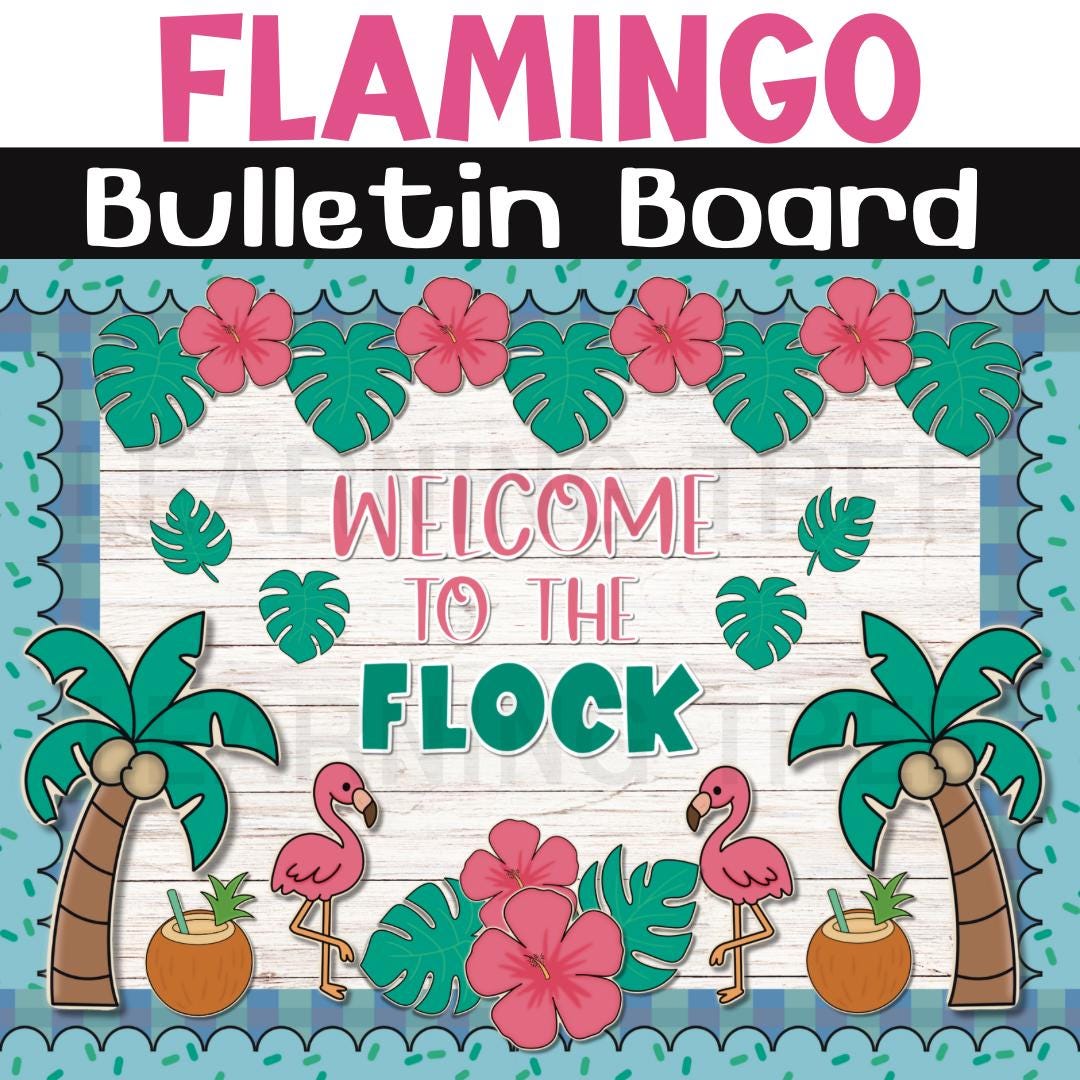 Flamingo Bulletin Board: Tropical Classroom Decor (digital Download) - Etsy