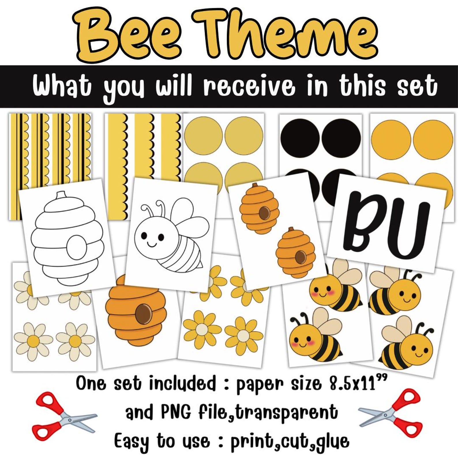 Bee Bulletin Board Kit: Summer Classroom Decor (digital Download) - Etsy