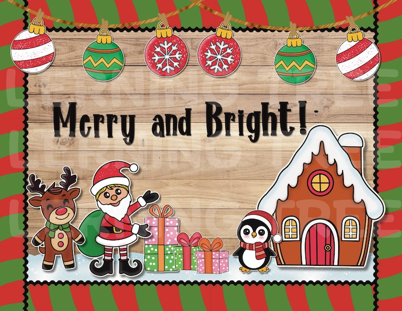 Christmas Bulletin Board Set, Holiday Classroom Decoration. - Etsy