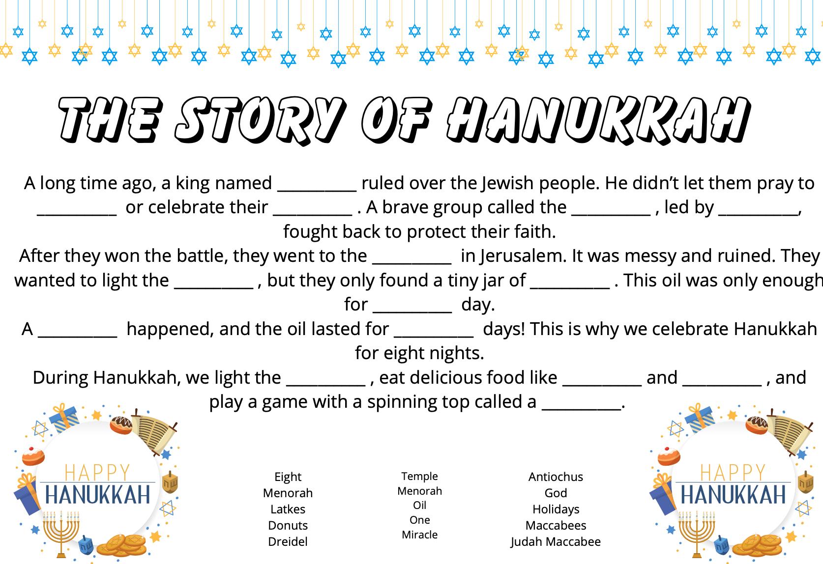 Hanukkah Coloring Pages & Activity Sheets - Etsy