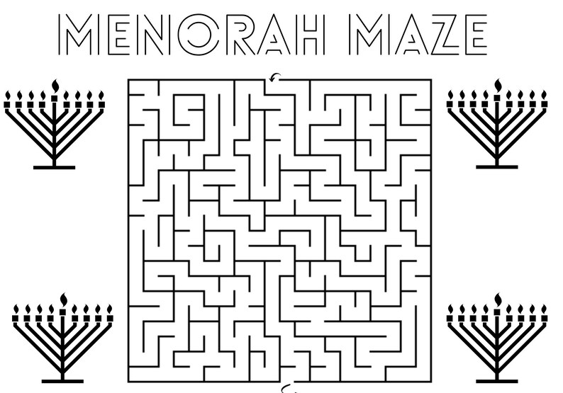 Hanukkah Coloring Pages & Activity Sheets - Etsy
