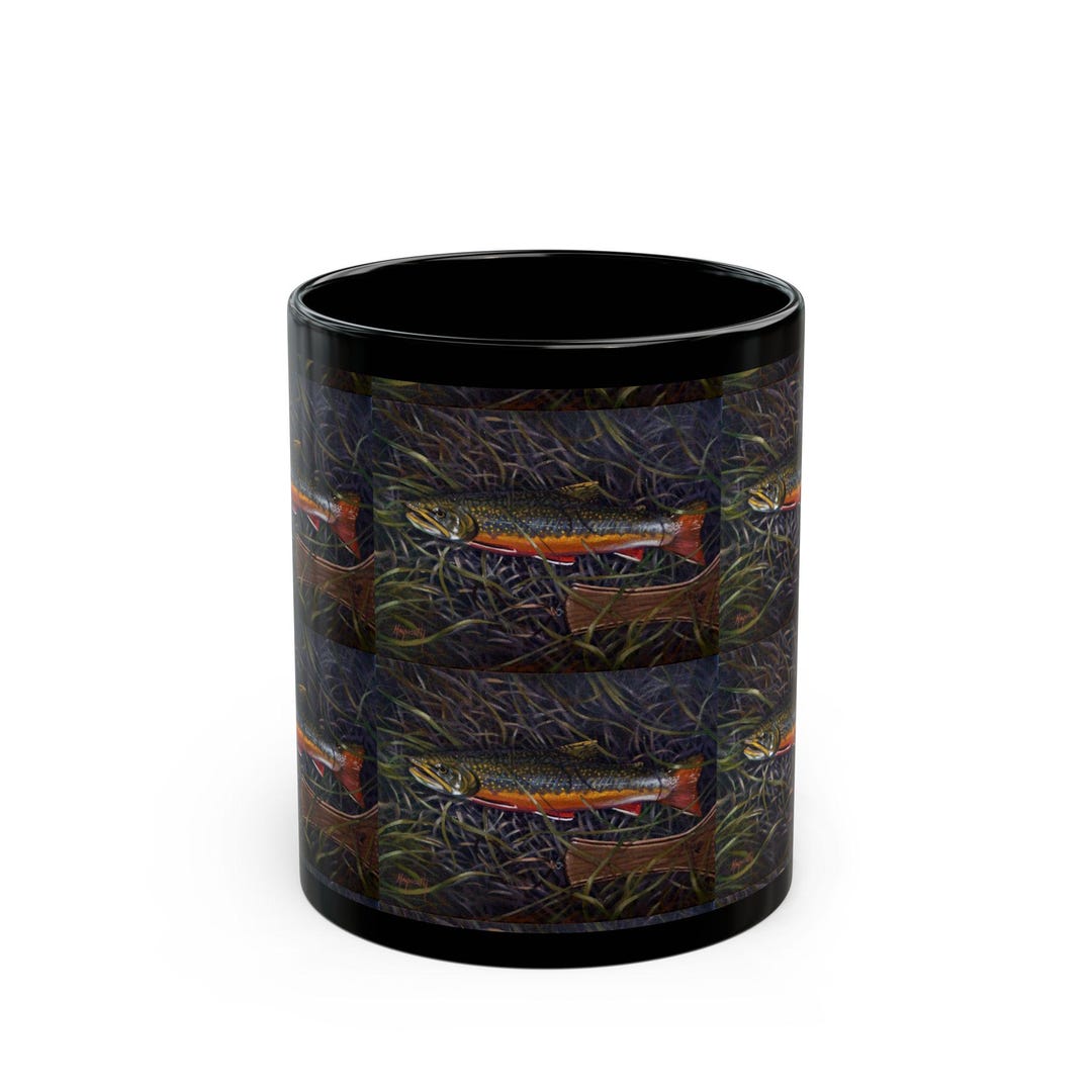 Wild Brook Trout Cottagecore Coffee Mug, Brook Trout Mug, Fishing ...