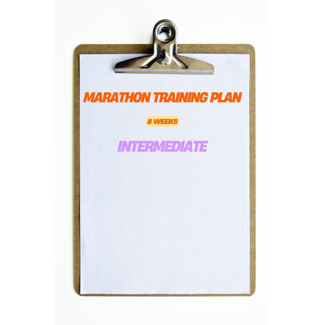 8 Week Marathon Training Plan - Etsy