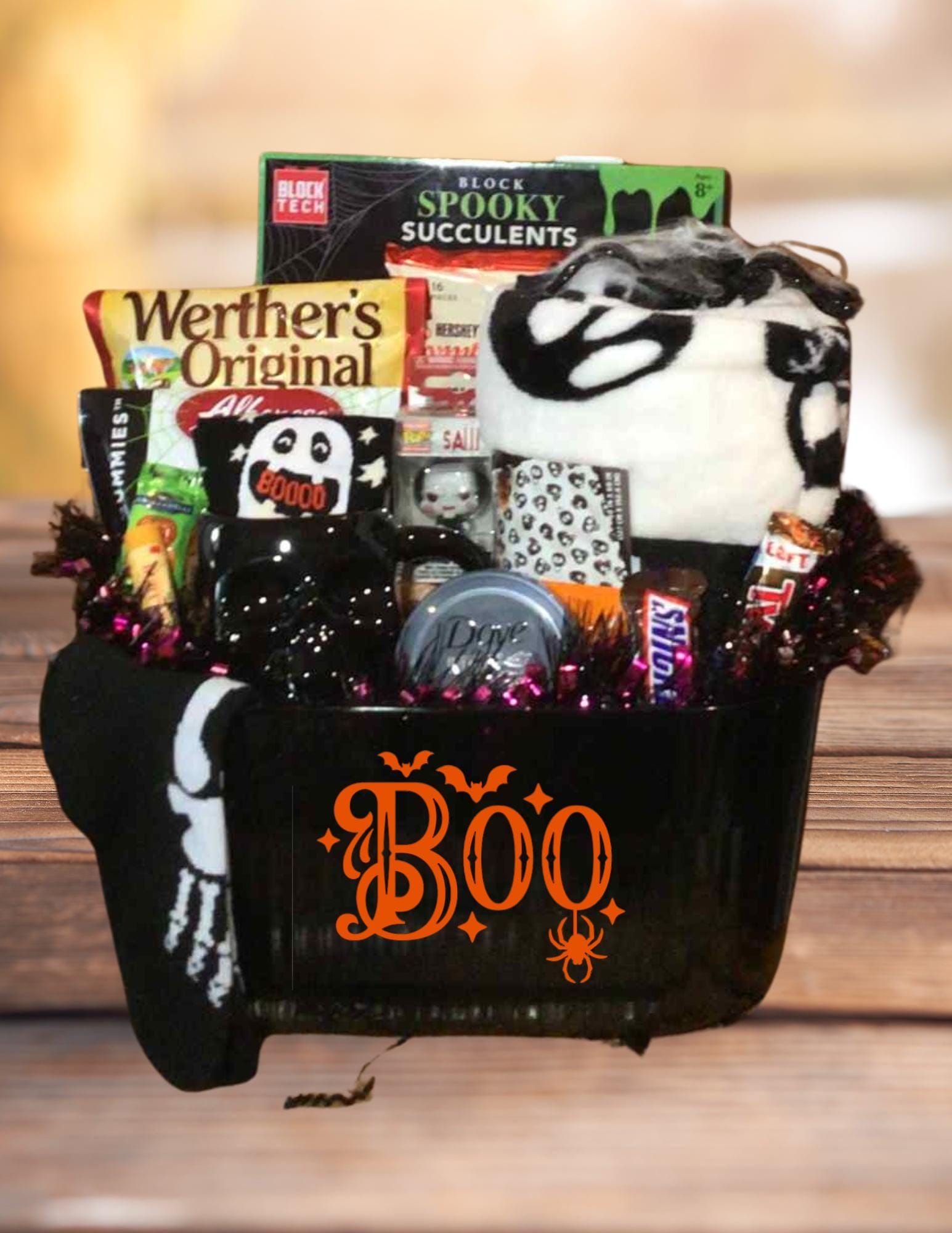 Men's Halloween Boo Basket Gift: Spooky Care Package With Blanket ...