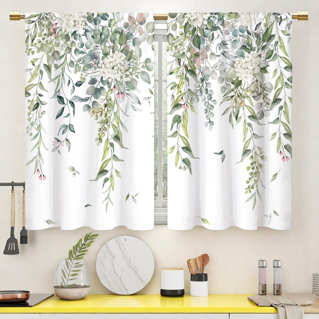 Floral Boho Cafe Curtains: Vintage-inspired Light Filtering Cotton - Etsy