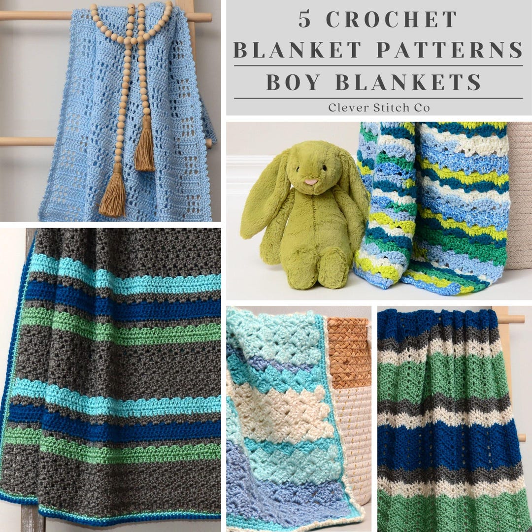 Crochet Blanket Patterns 5 Easy and Stylish Baby Boy Crochet Blanket ...
