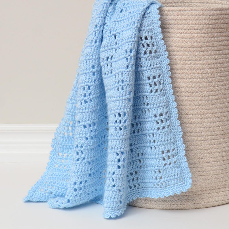 Filet Crochet Blanket Pattern - Easy Beginner Friendly Baby Blanket - Etsy