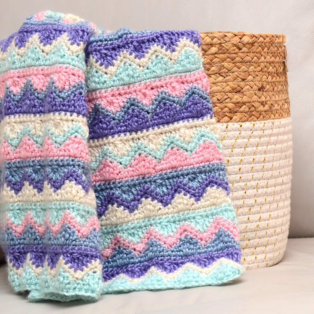 Crochet Blanket Pattern Peaks and Valleys Crochet Baby Blanket PDF ...