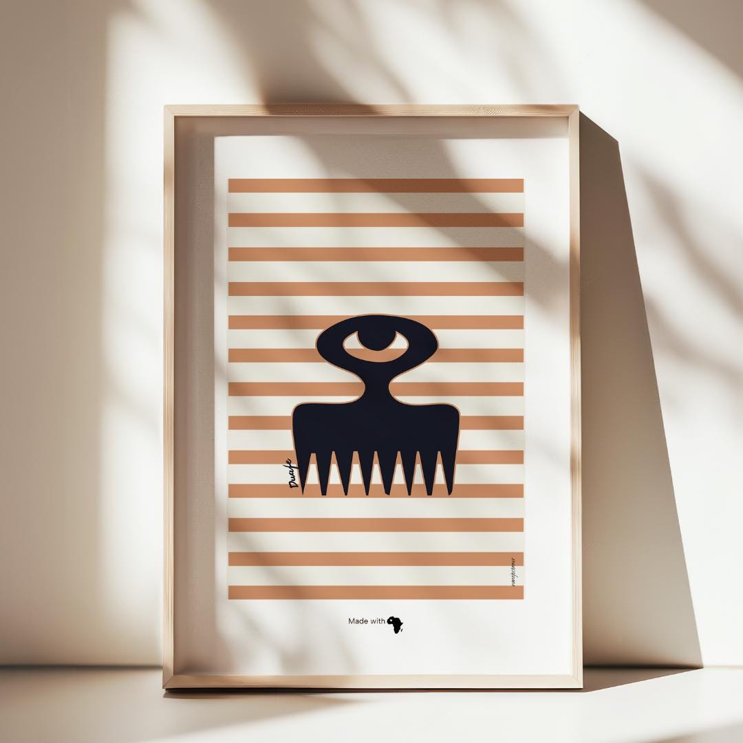 Duafe Adinkra Symbol African Minimalist Adinkra Poster Afro Digital ...