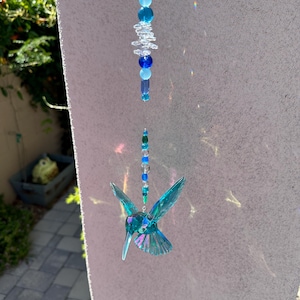 Hummingbird, Suncatcher, Boho Sun Catcher, Prism, Crystals, Garden ...