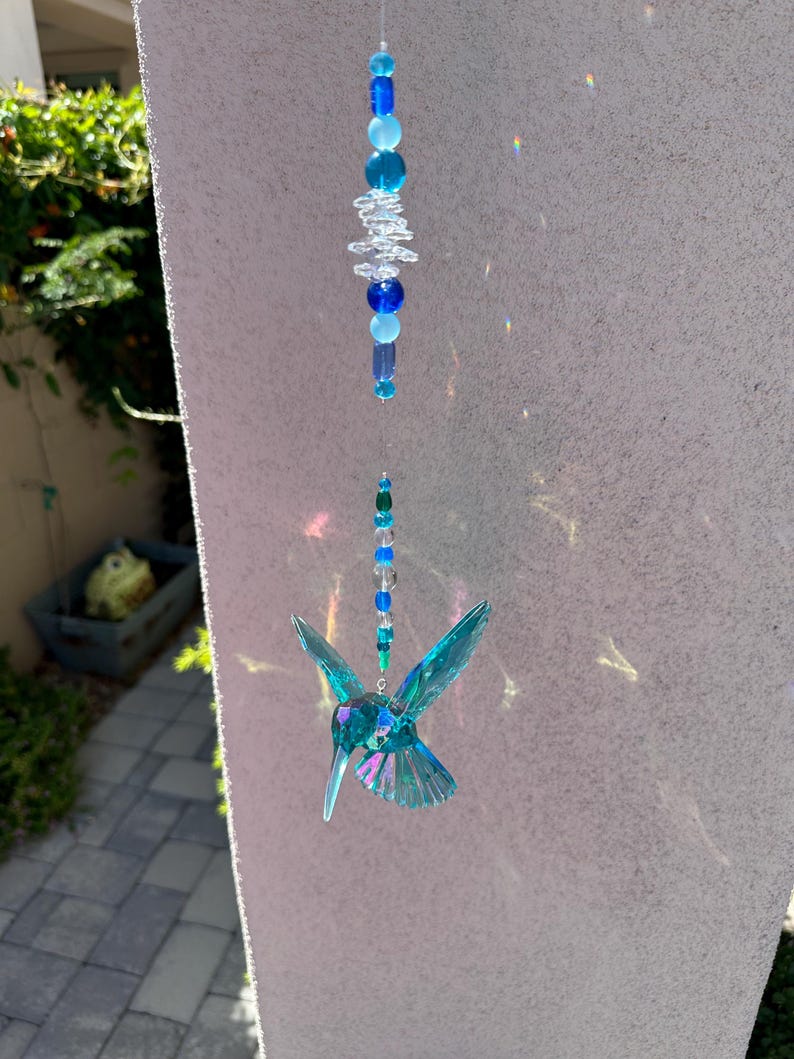 Hummingbird, Suncatcher, Boho Sun Catcher, Prism, Crystals, Garden ...