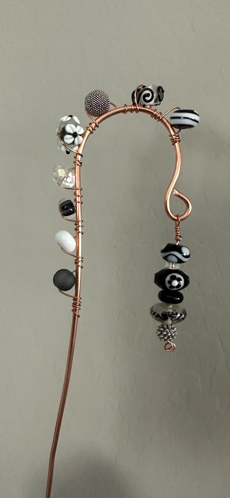 Decorative Beaded Plant Stakes, Boho Sun Catcher, Lampwork, Planter ...