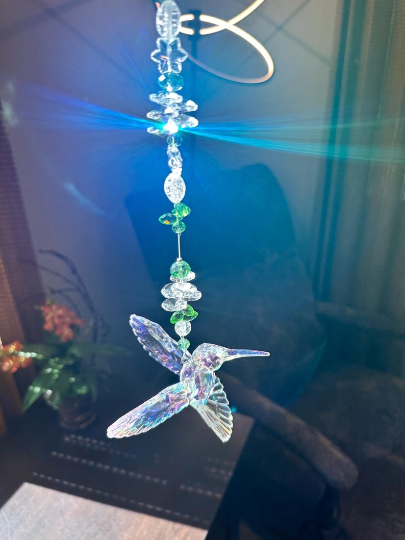 Hummingbird, Suncatcher, Boho Sun Catcher, Prism, Crystals, Garden ...