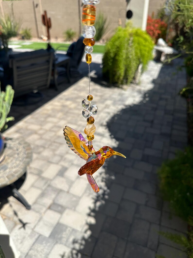 Hummingbird, Suncatcher, Boho Sun Catcher, Prism, Crystals, Garden ...