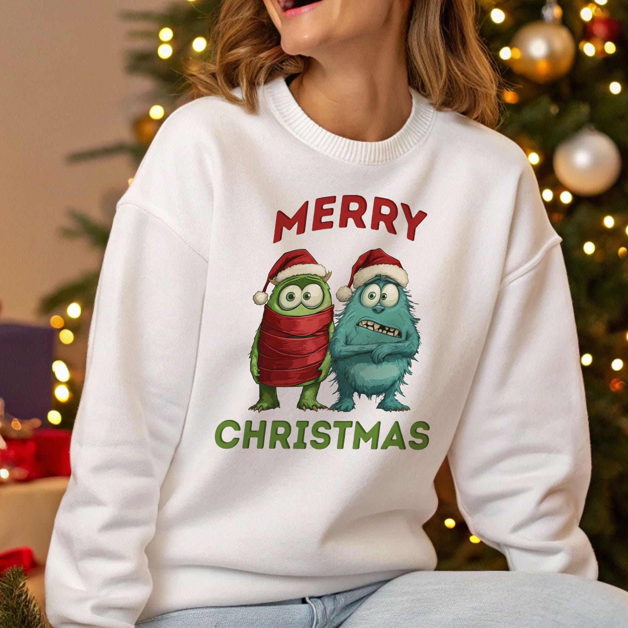 Monsters in Santa Hats PNG, Monsters Clipart, Cute Monsters Clipart ...