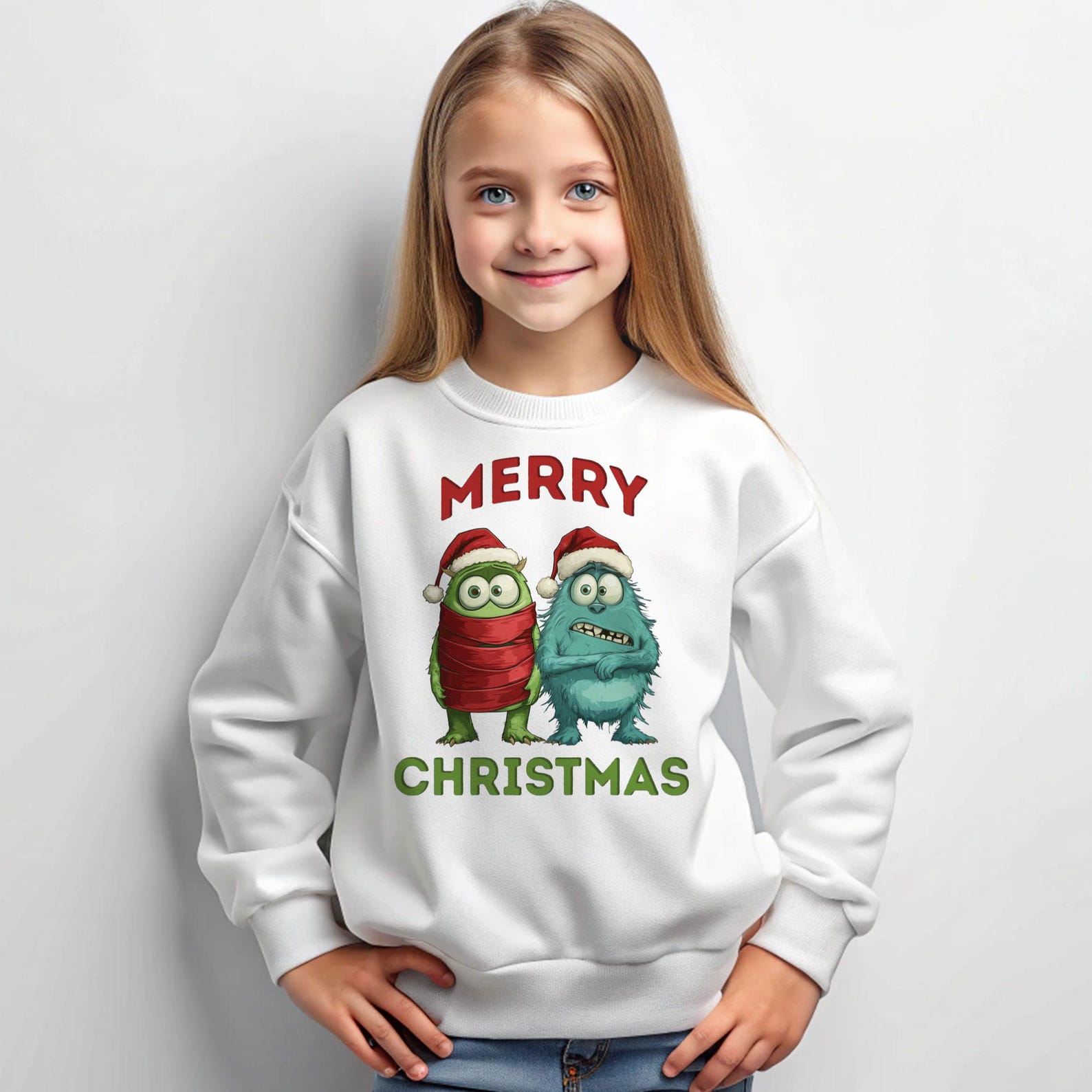 Monsters in Santa Hats PNG, Monsters Clipart, Cute Monsters Clipart ...