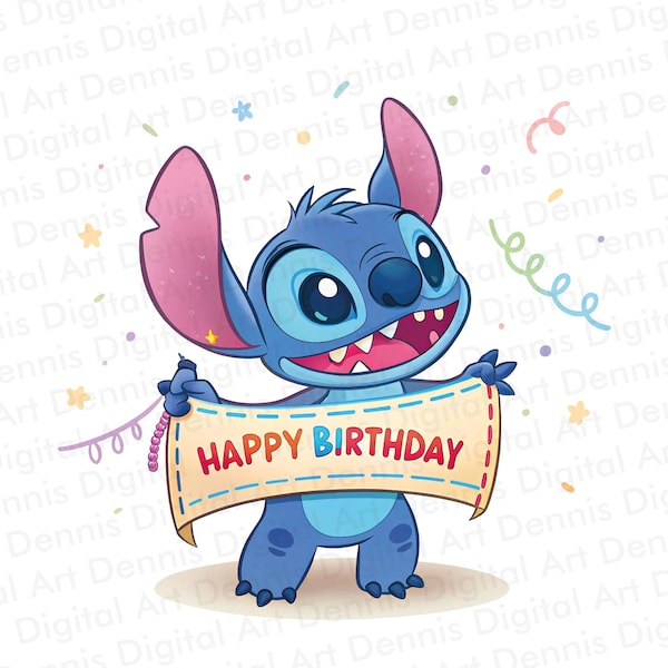 Happy Birthday Stitch Svg - Etsy