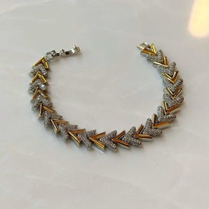 Gold Plated V Shaped Chain Bracelet Gold Diamond V Link Chain Bracelet ...