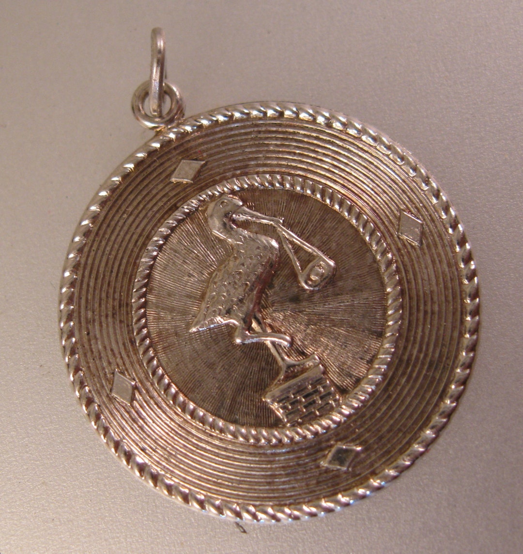 Vintage JMS New Baby Stork Sterling Silver Charm Vintage Charm Vintage ...