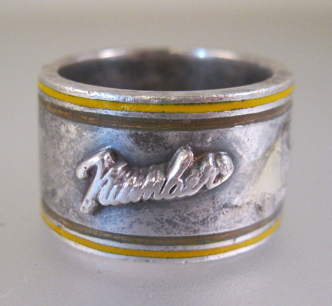 Vintage Men's NUMBER NINE Band Sterling Silver Ring Size 8.5 Vintage ...