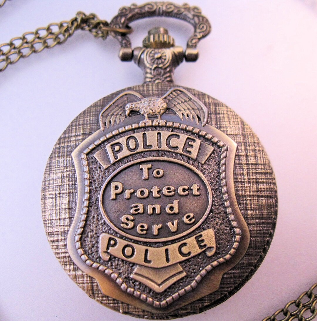 Police Pocket Watch Policeman With Your Choice of Chain Style - Etsy