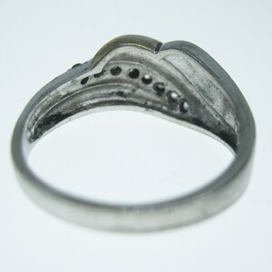 Vintage Two Tone CZ Sterling Silver Band Ring Size 9 Signed RSC Vintage ...