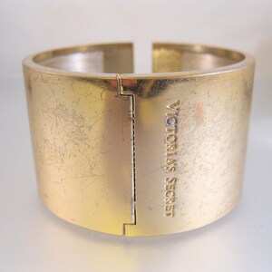 Victoria's Secret Clamper Bracelet Gold Tone Rhinestones Wide Vintage ...
