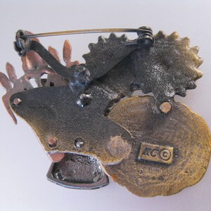 KENNETH COLE Fall Autumn Pumpkin Sunflower Angel Brooch Pin Signed KC ...