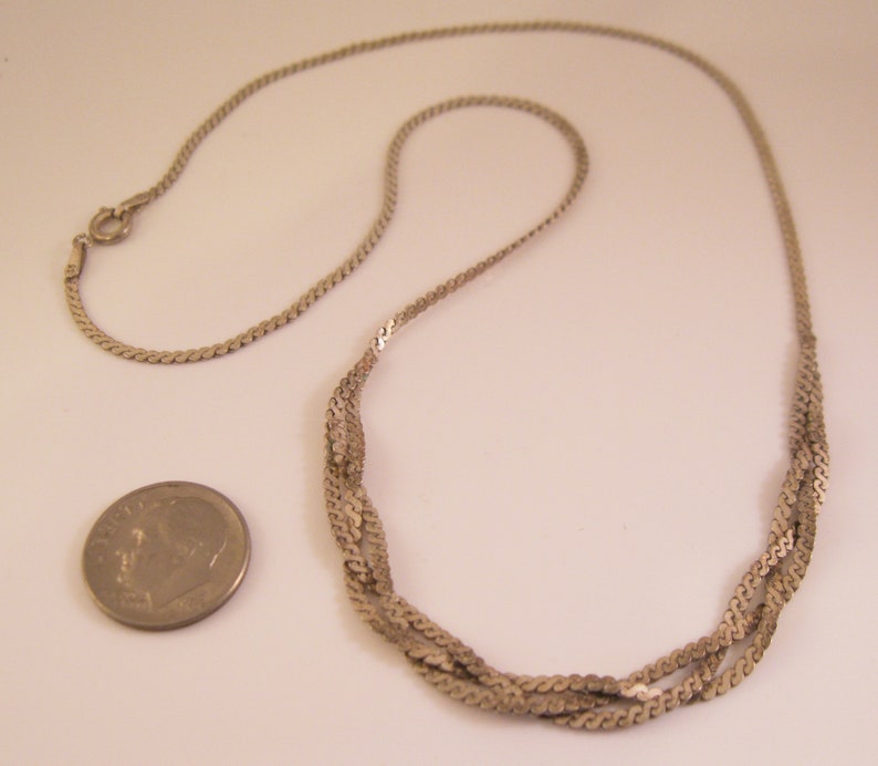 Vintage Sterling Silver Serpentine Braided Chain Necklace - Etsy