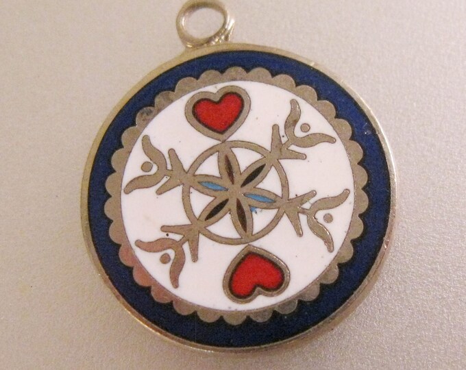 Vintage HOFFMAN Pennsylvania Dutch Hex Enamel Silver Tone Charm Vintage ...