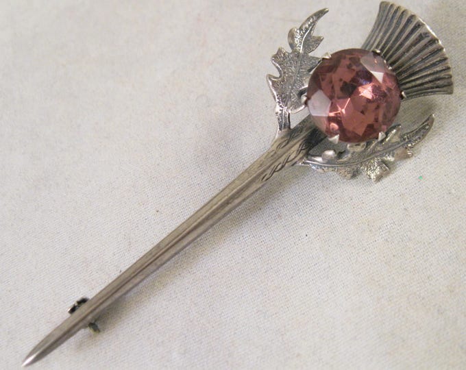 Vintage WBS Ward Bros Celtic Scottish Thistle Dagger Amethyst Sterling ...