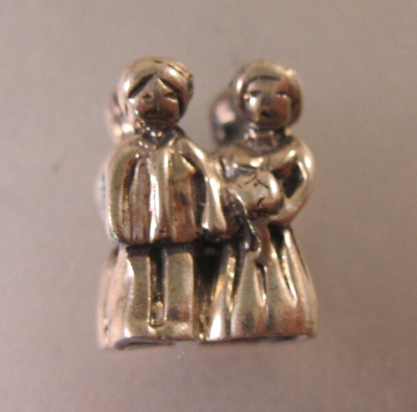 Wedding Couple Sterling Silver Charm Slide Charm Bride & Groom - Etsy