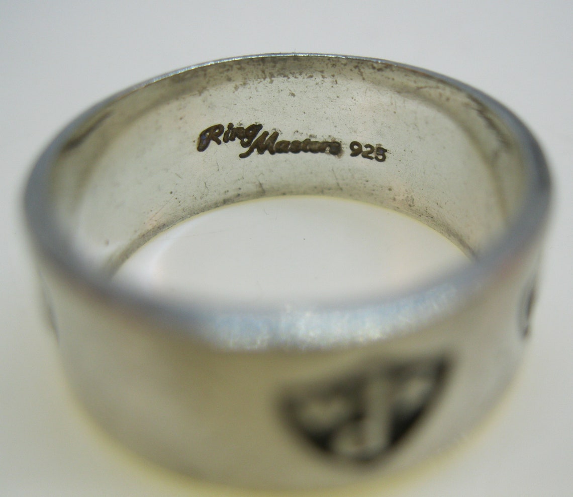 Vintage MORMON Sterling Silver Band Ring 8mm Size 7.25 Signed RING ...