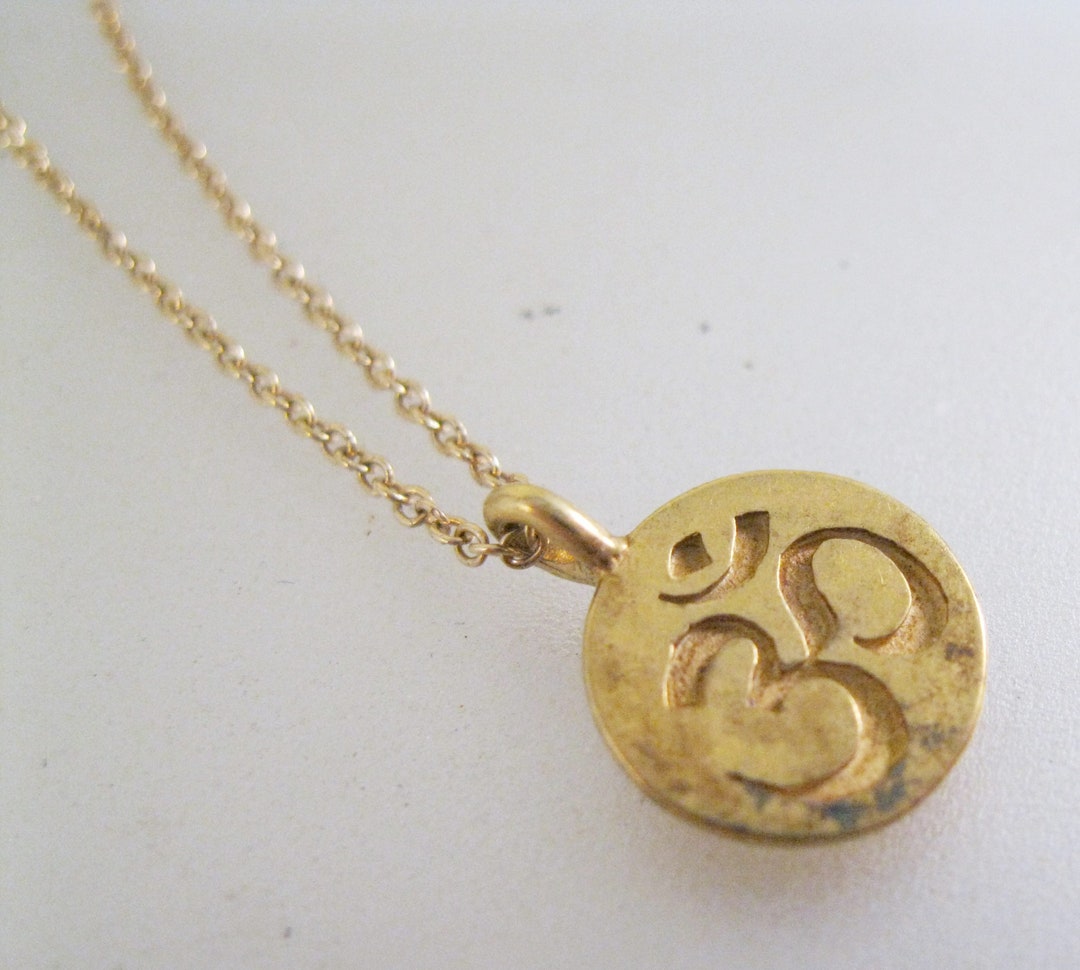 Vintage Asian Ohm Symbol Pendant Necklace 12K Gold Filled & Vermeil ...