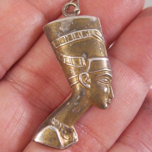 Antique Egyptian Pharaoh Cleopatra Gilt Sterling Silver Charm Pendant ...