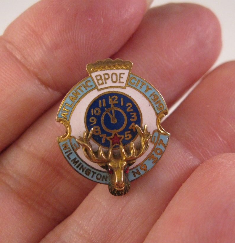 Antique 1919 Atlantic City BPOE Elks Club Tie Pin Gold Plated - Etsy