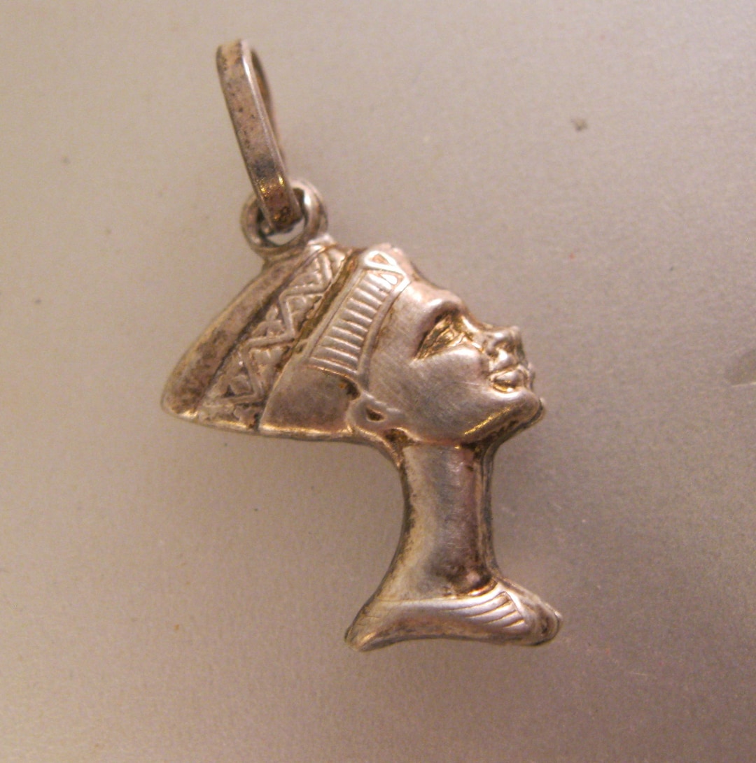 Vintage Egyptian Pharaoh Queen Nefertiti Cleopatra Italy 925 Sterling ...